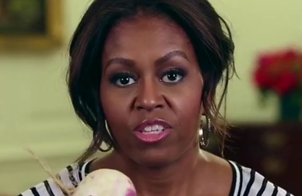 Michelle Obama : Elle danse avec un navet pour lutter contre l'obésité