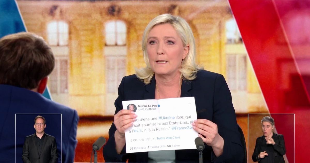 Débat d'entre-deux-tours : le tweet imprimé de Marine Le Pen amuse les ...